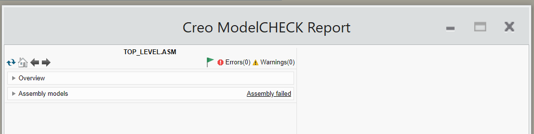 Solved: ModelCheck reporting no issues & not appearing in ... - PTC Community