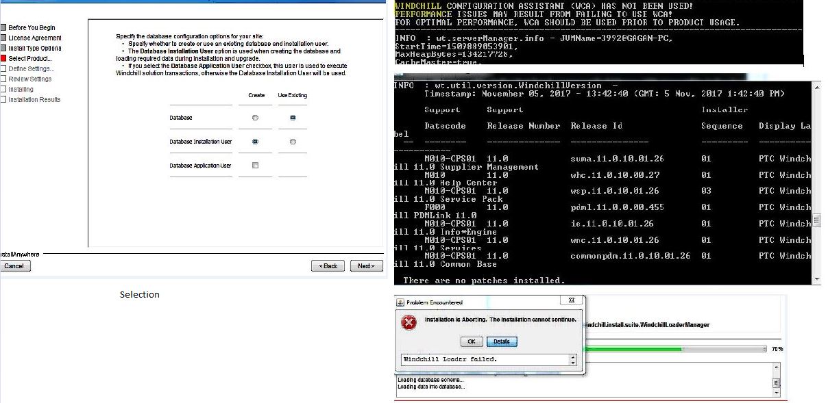 Error during schema creation . error while install... - PTC Community