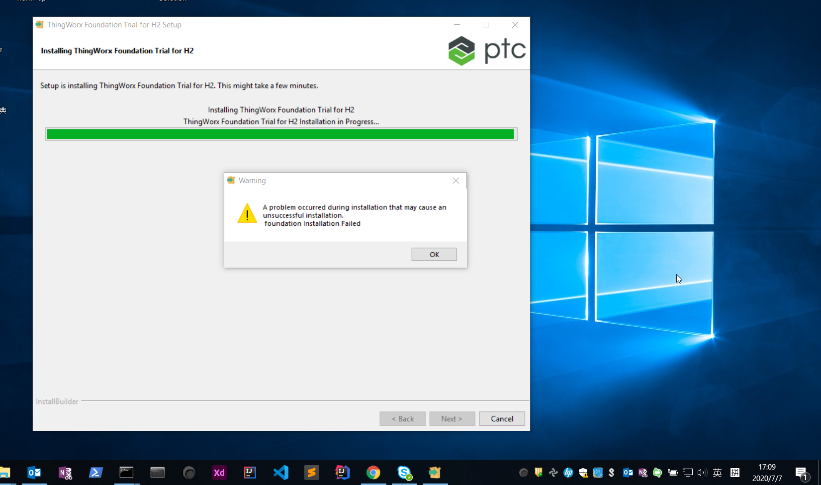 Solved: ThingWorx Foundation Trial for H2 installation fa... - PTC Community