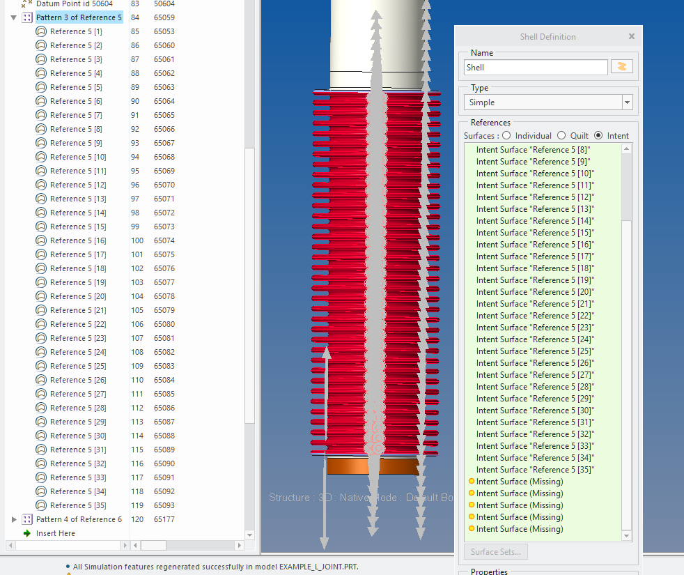 Solved How To Atualize Automatically Shells In Patterned Ptc