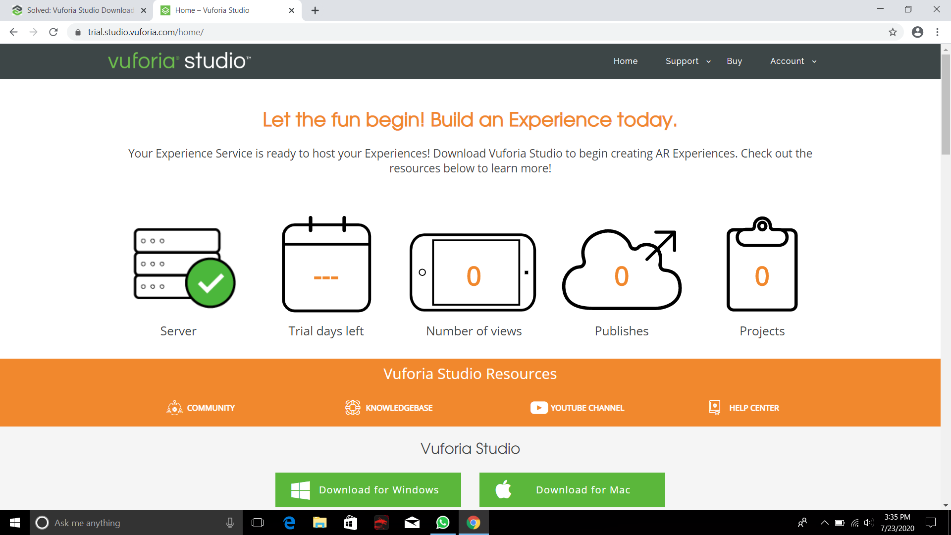 Solved: Vuforia Studio Download - PTC Community