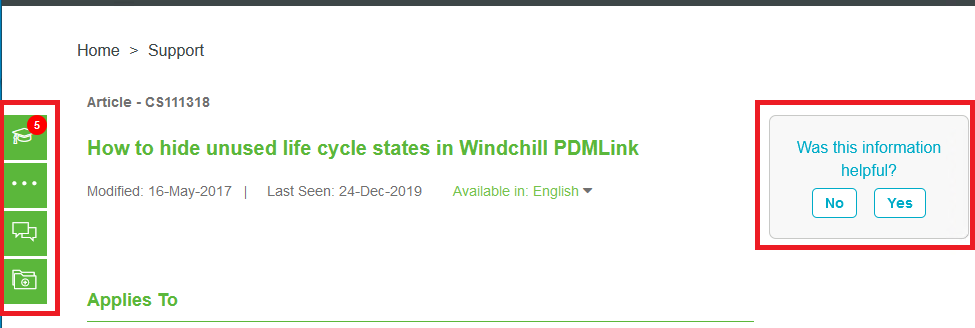 Solved: PTC Knowledge Base Articles - Feedback Widget and ... - PTC ...