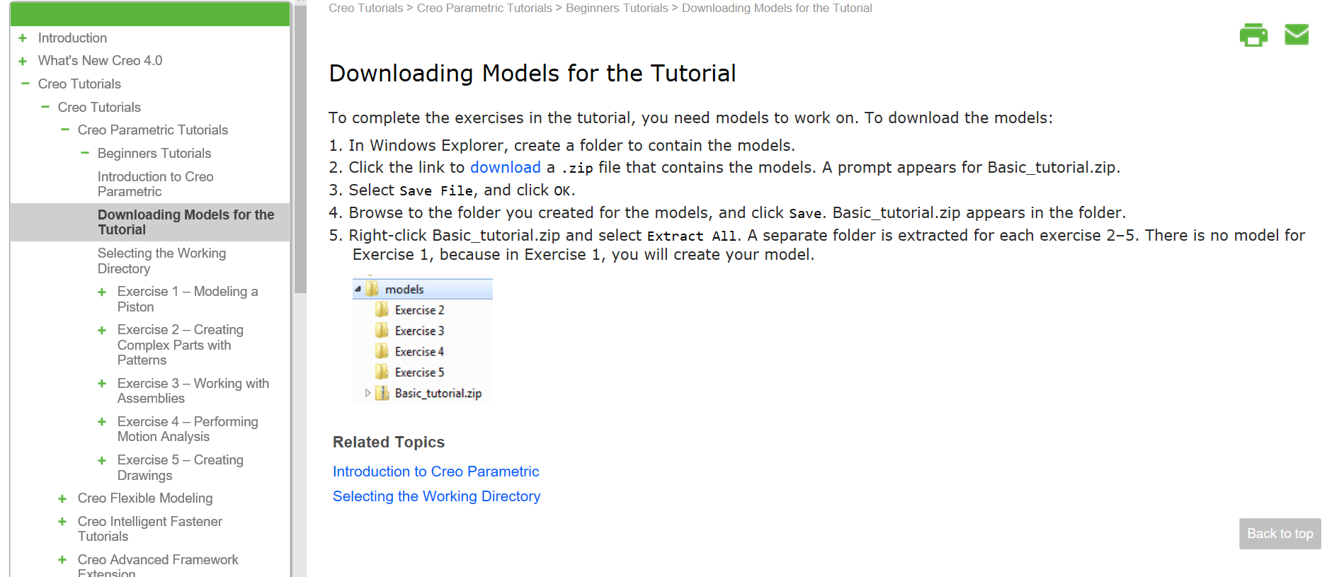 Solved: Tutorial models are not available in download link... - PTC Community