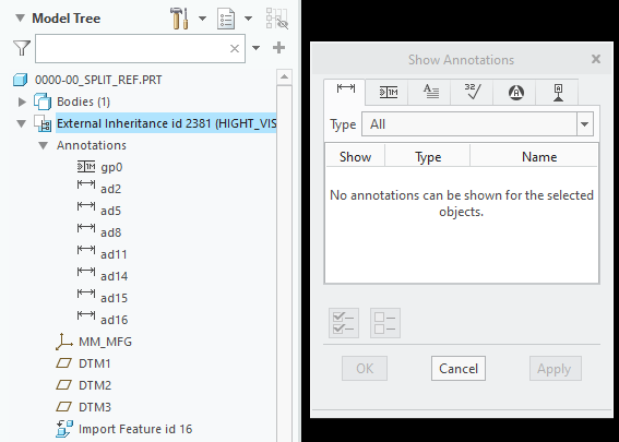 Solved: Show annotations / Gtol in External inheritance or... - PTC Community