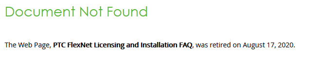 Bad Hyperlink - 'PTC Licensing FAQ' - PTC Community