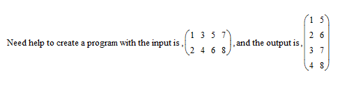 Solved: Matrix: 2x4 To Matrix: 4x2 ? - PTC Community