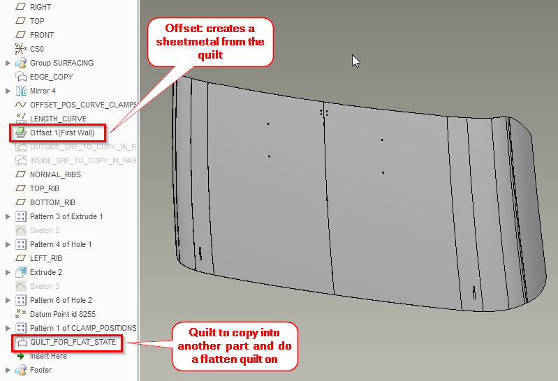 Flat pattern of curved sheetmetal plate - PTC Community