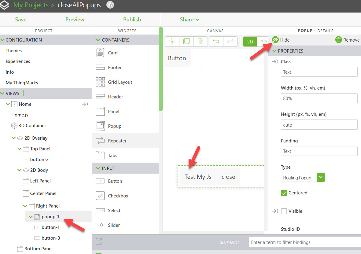 How can I visualize the different popups from my c... - PTC Community