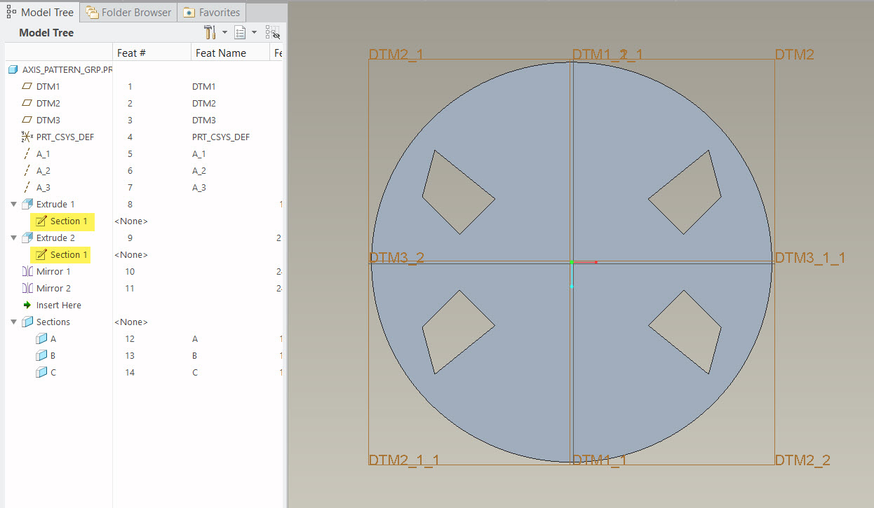 Best way to creating the same extrudes - PTC Community