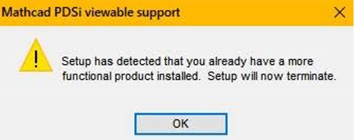 Error "Mathcad PDSi viewable support: Setup has de... - PTC Community