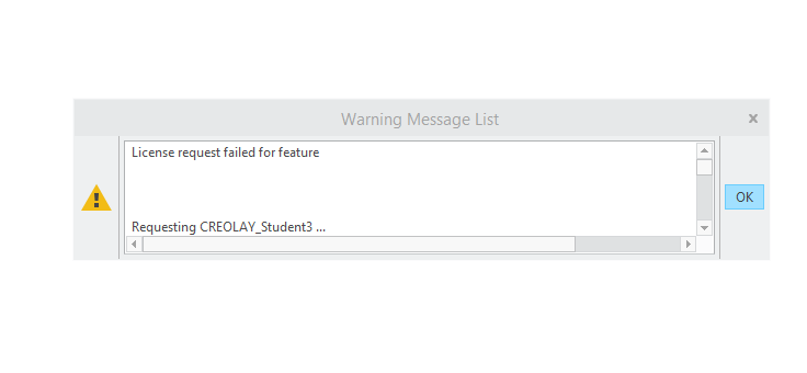 Solved: Warning Message when I open Creo. - PTC Community