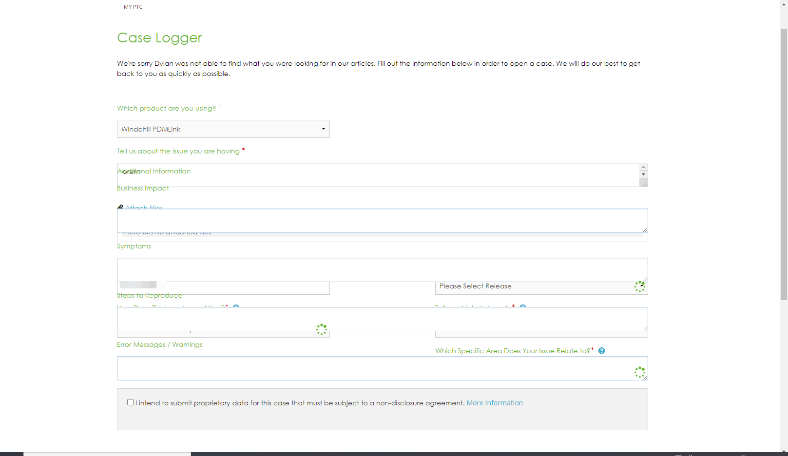 Solved Open A Support Case Ui Is Broken Edge Dev Ptc Community 3316