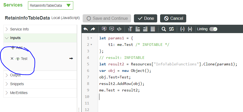 Solved: Textbox value to infotable - PTC Community