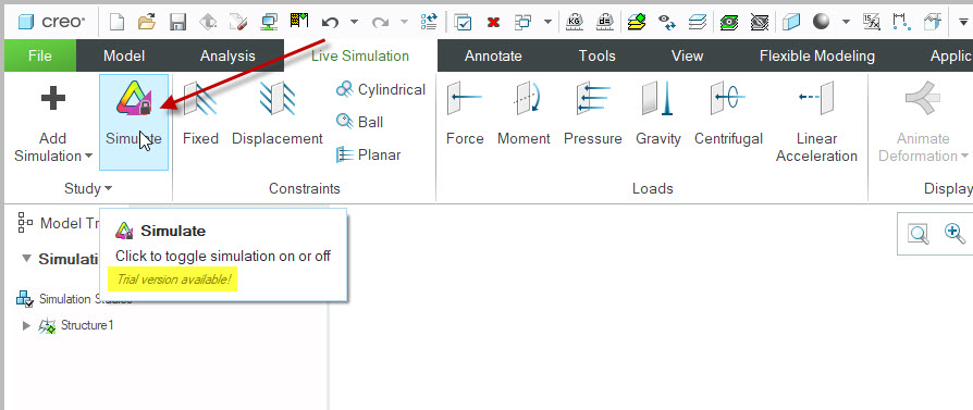 Solved: Creo 7.0.2.0 Live Simulation Simulate icon locked - PTC Community