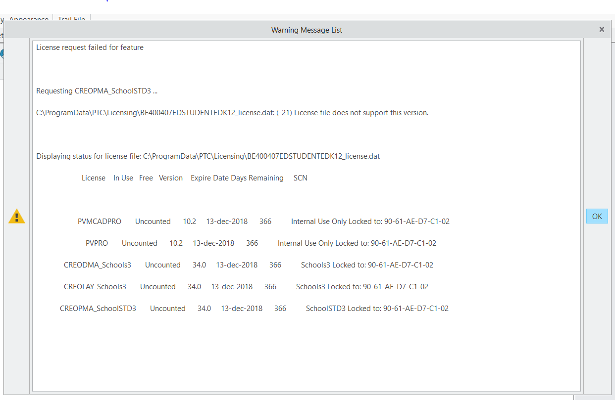 Solved: Creo Parametric license request failed - PTC Community