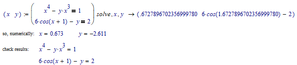 Solved Using Mathcad To Solve A System Of Non Linear Equa Ptc