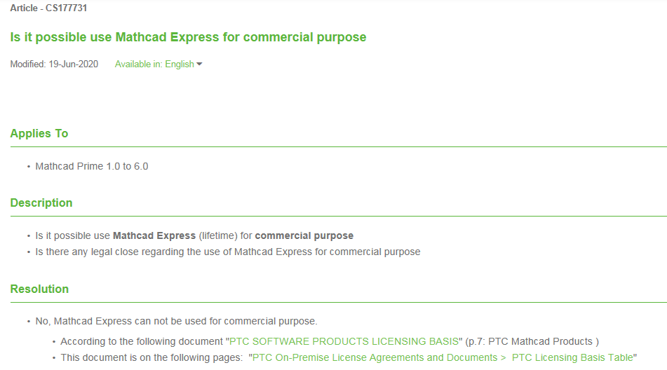 MathCAD Express for an engineering office - PTC Community