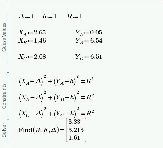 solve 3 equations with 3 unknowns - PTC Community