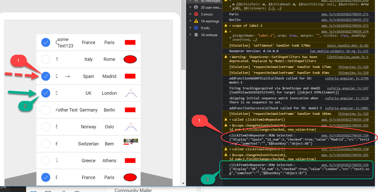 Solved: Repeater widget without ThingWorx connection. - PTC Community