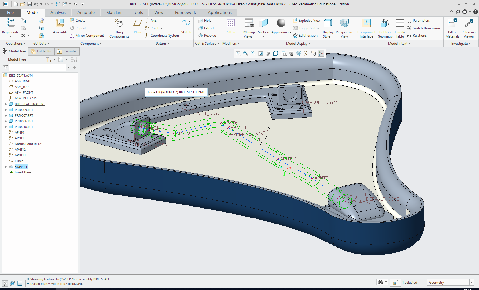 Solved: Performing a Sweep in a Assembly - PTC Community