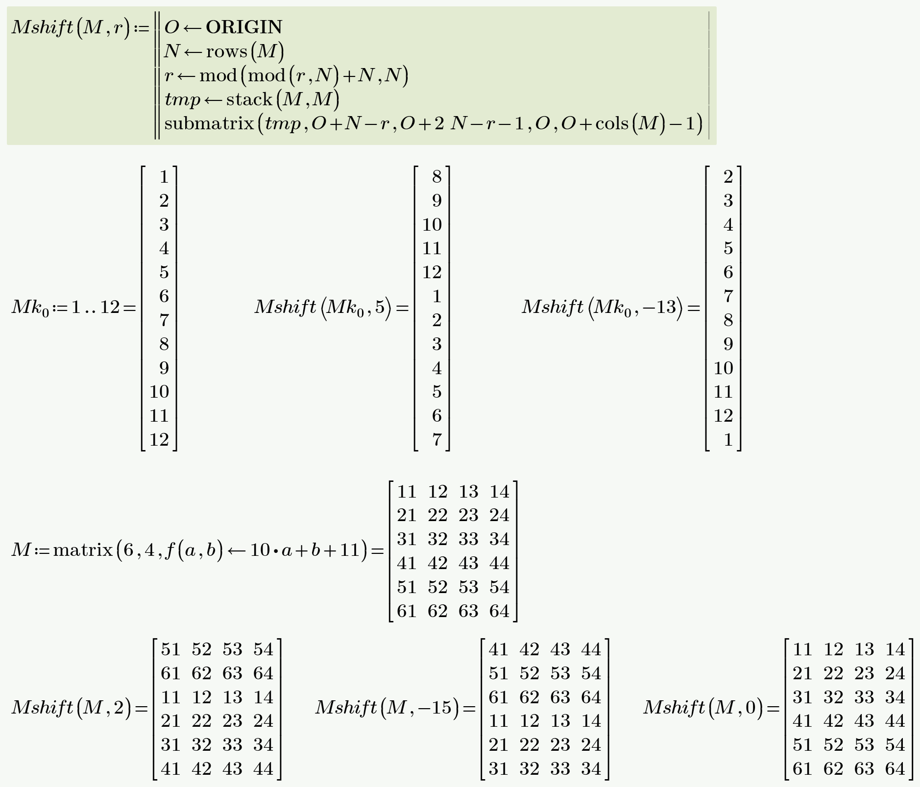 Shift values in matrix - PTC Community
