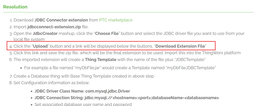 Solved Thingworx Connect With Mysql Ptc Community
