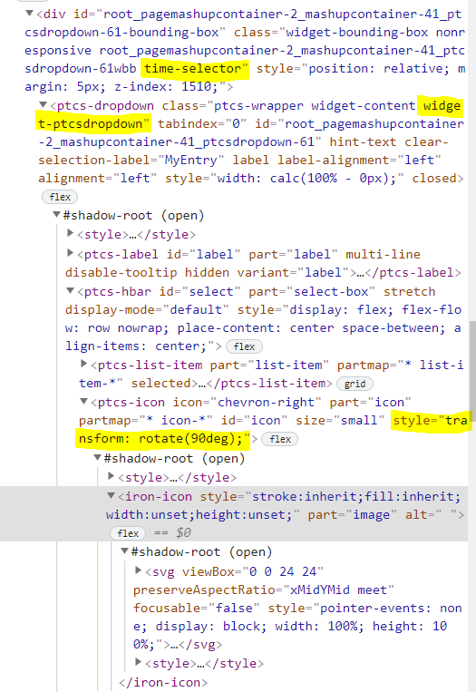 rotate carrot on dropdown widget - PTC Community
