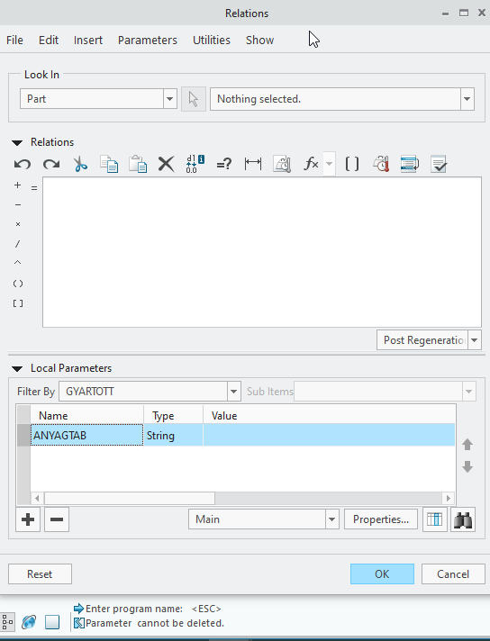 Can't delete parameter - PTC Community