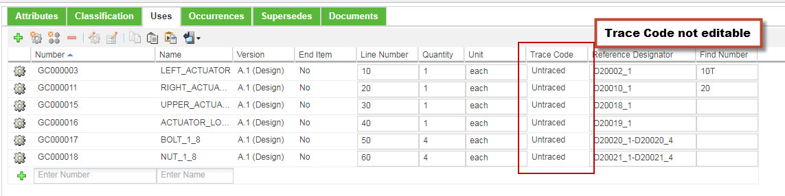 Solved: Trace Code Value set to non-editable - PTC Community