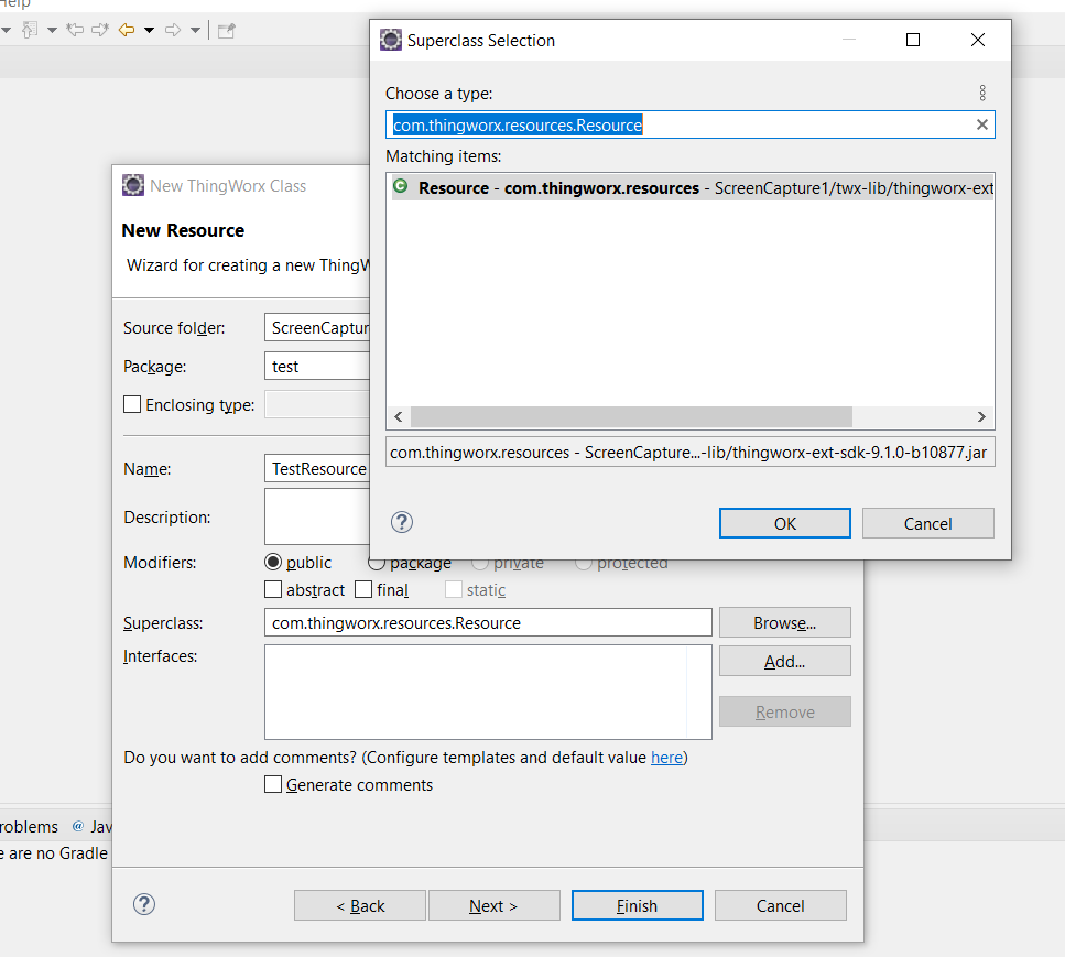 Solved Error While Adding New Resource In Thingworx Exten Ptc
