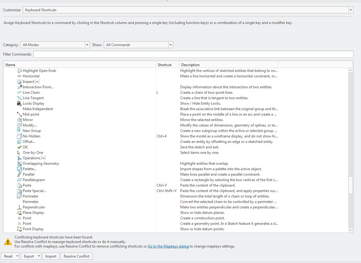 Solved: shortcut keys to resemble Inventor - PTC Community