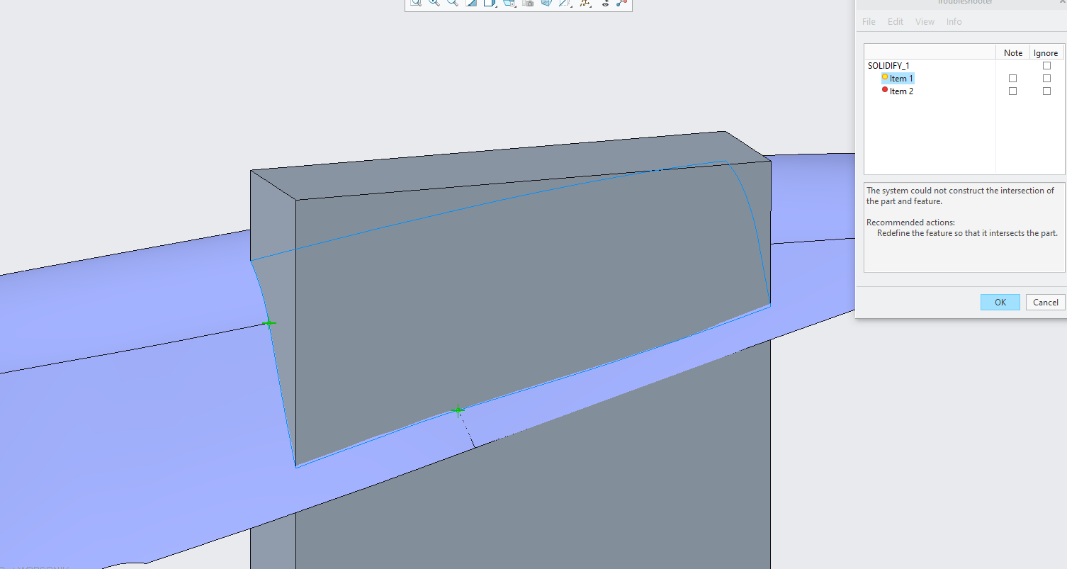 Cannot solidify (remove material) with copied surf... - PTC Community