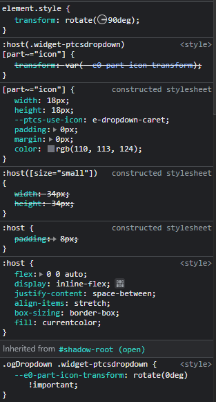 rotate carrot on dropdown widget - PTC Community