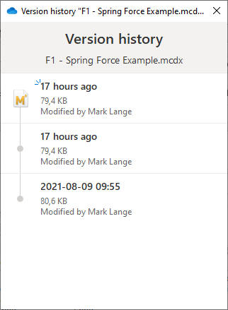 Solved: Is there a "file history" or "version history" in ... - PTC ...