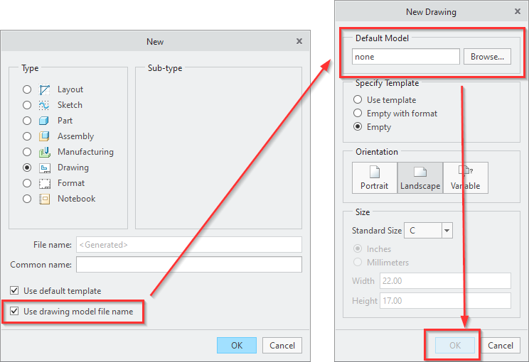 Solved Cant Make Drw File Ptc Community