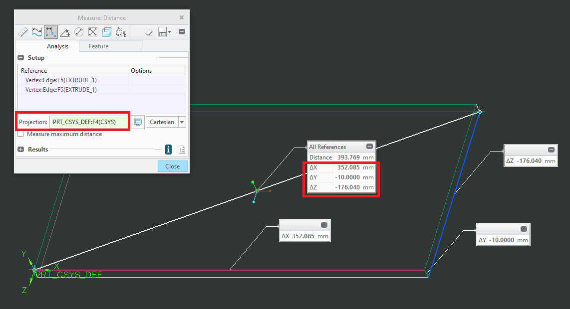 Solved: Measuring vector components of distance in Creo - PTC Community