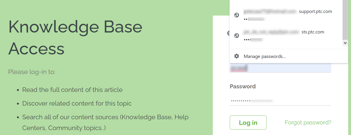 Solved: convenient login - PTC Community