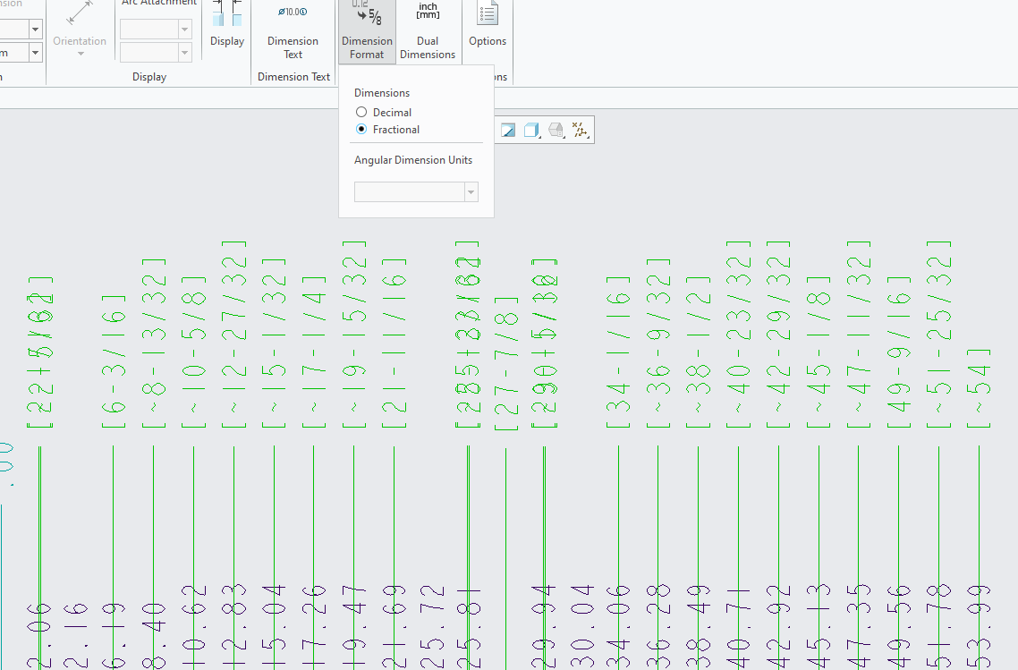 Dual dimensioning using decimal inches and imperia... - PTC Community