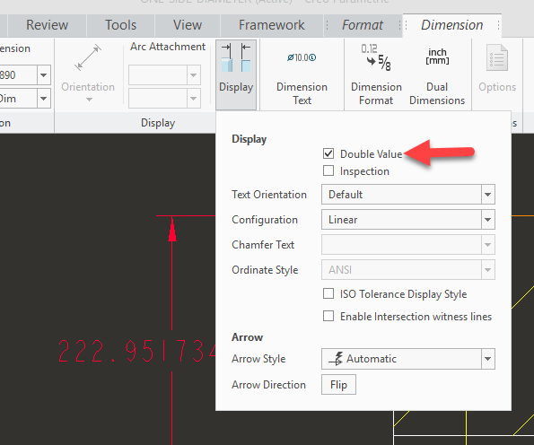 Solved: One-sided diameter dimension - PTC Community