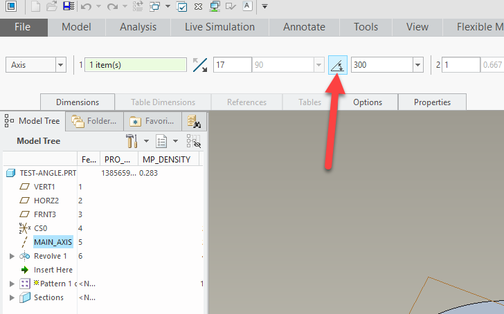 Solved: pattern with axis to foll certain angle with any a... - PTC Community