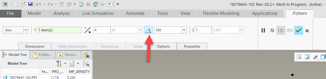 Solved: pattern with axis to foll certain angle with any a... - PTC Community