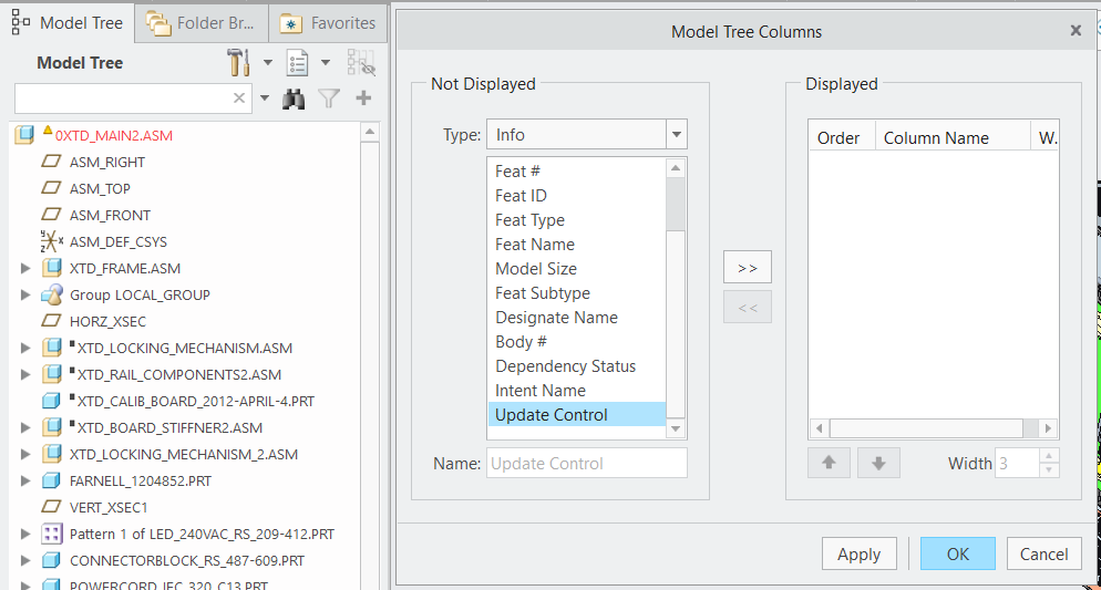 Solved: ModelTree automatically adds column with simpl rep - PTC Community