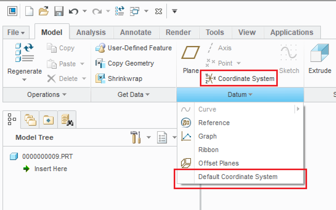 Solved: Is it possible to redefine default coordinate syst... - PTC ...