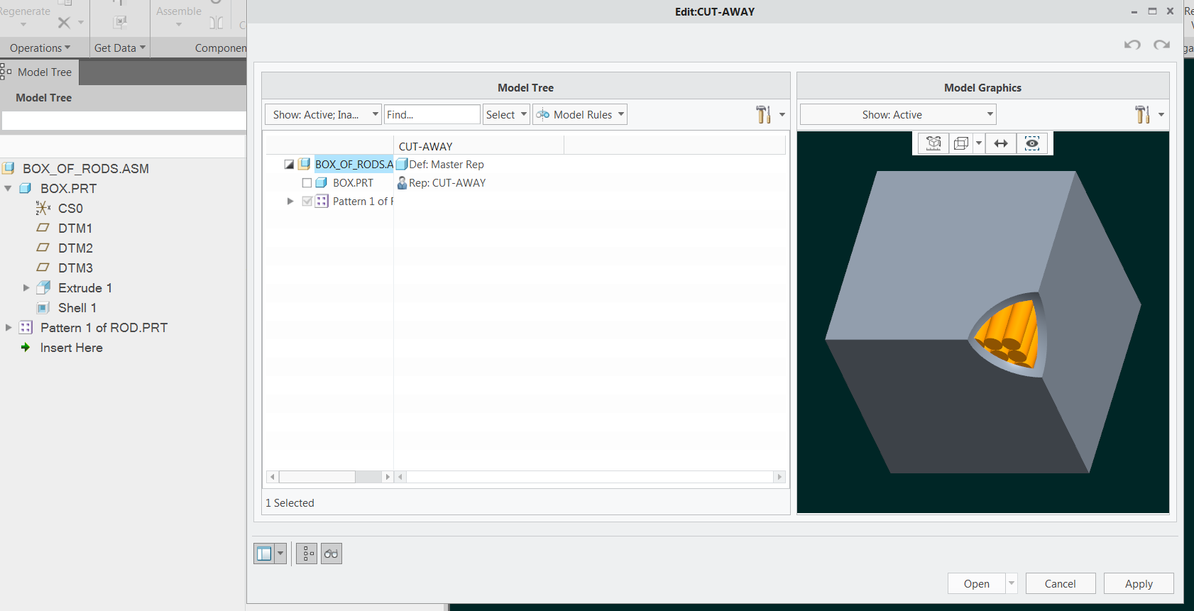 Solved: Unable to create a cutaway section view. - PTC Community