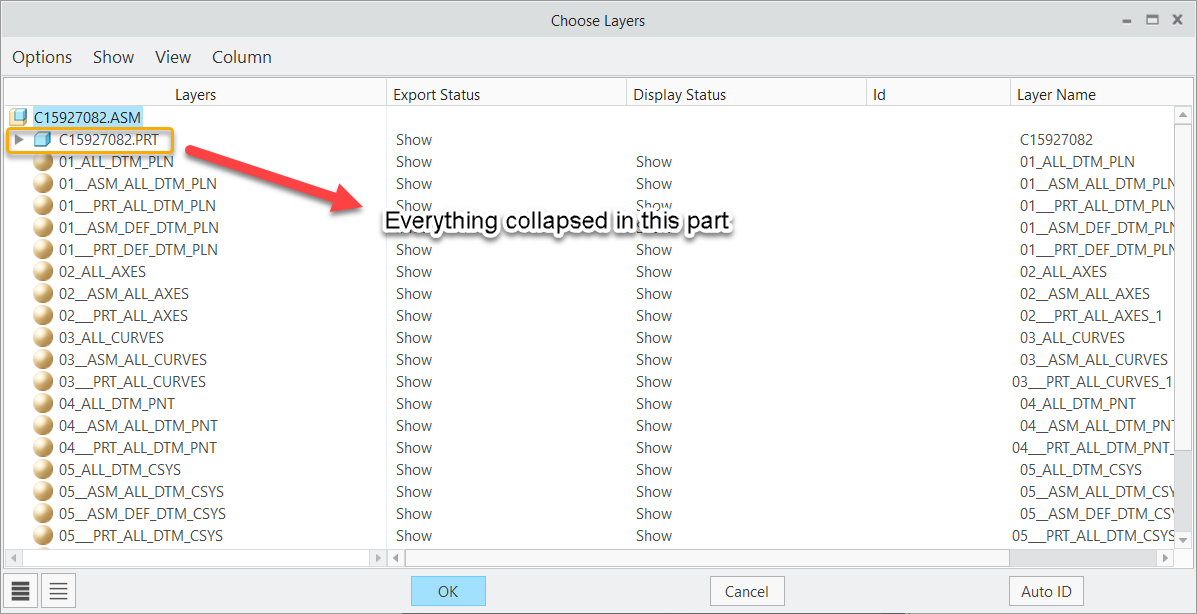 Display of unwanted icons/line items in level sett... - PTC Community