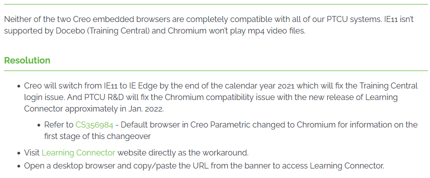 Solved: Browser_issues - PTC Community