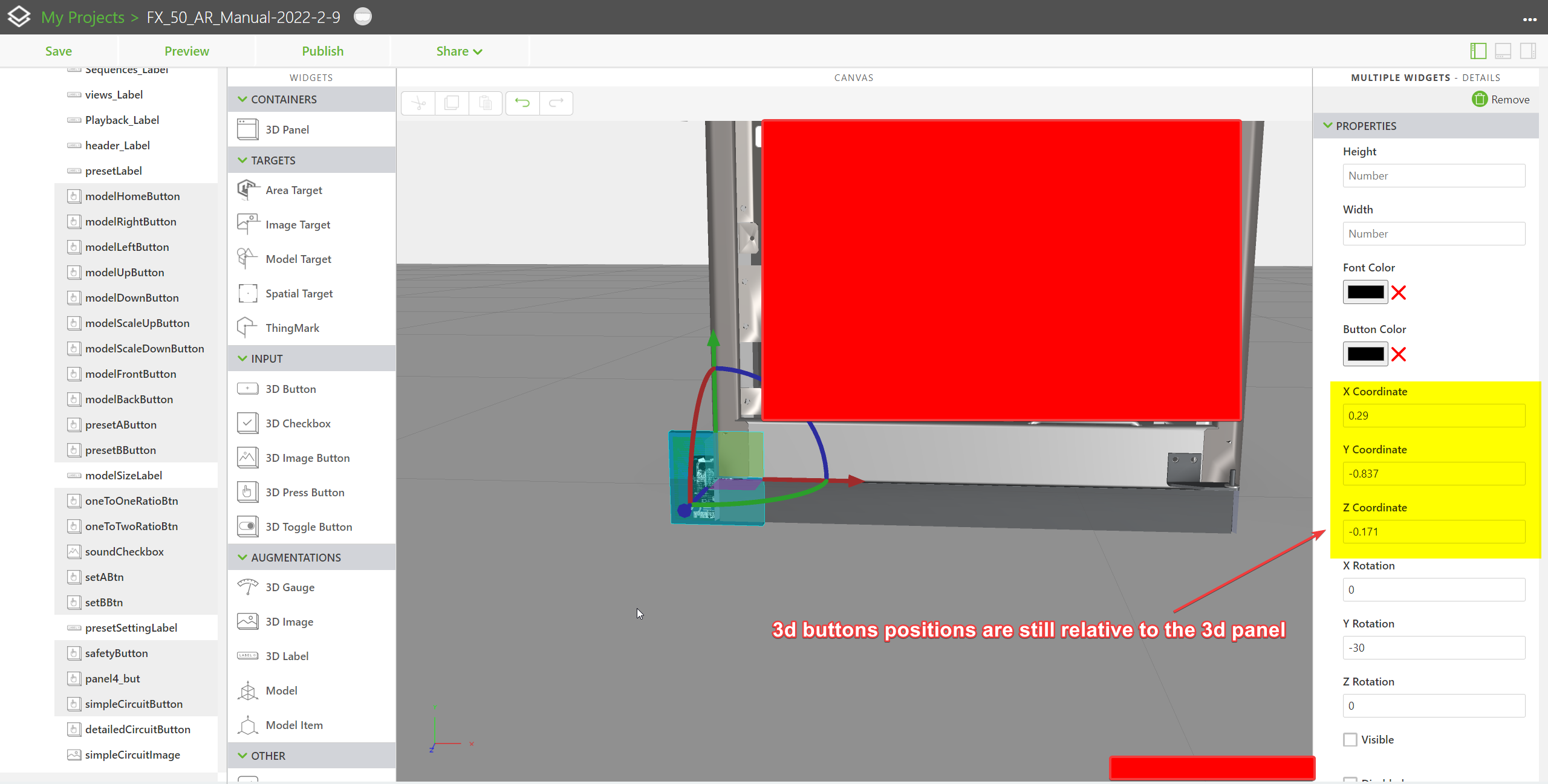 Problem: 3D button positions keeps changing. - PTC Community