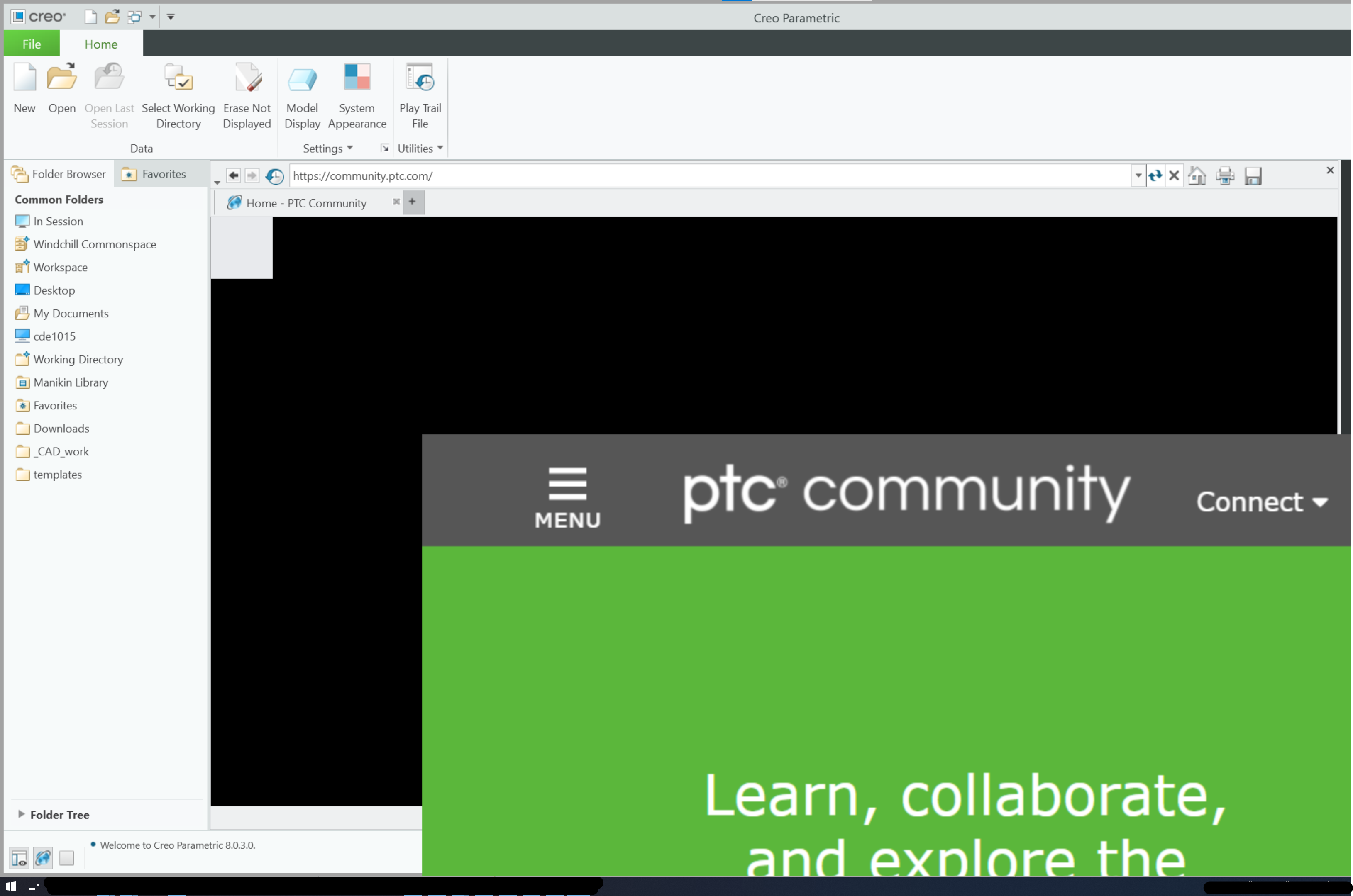 Creo Parametric 4.0 embedded chromium_browser disp... - PTC Community