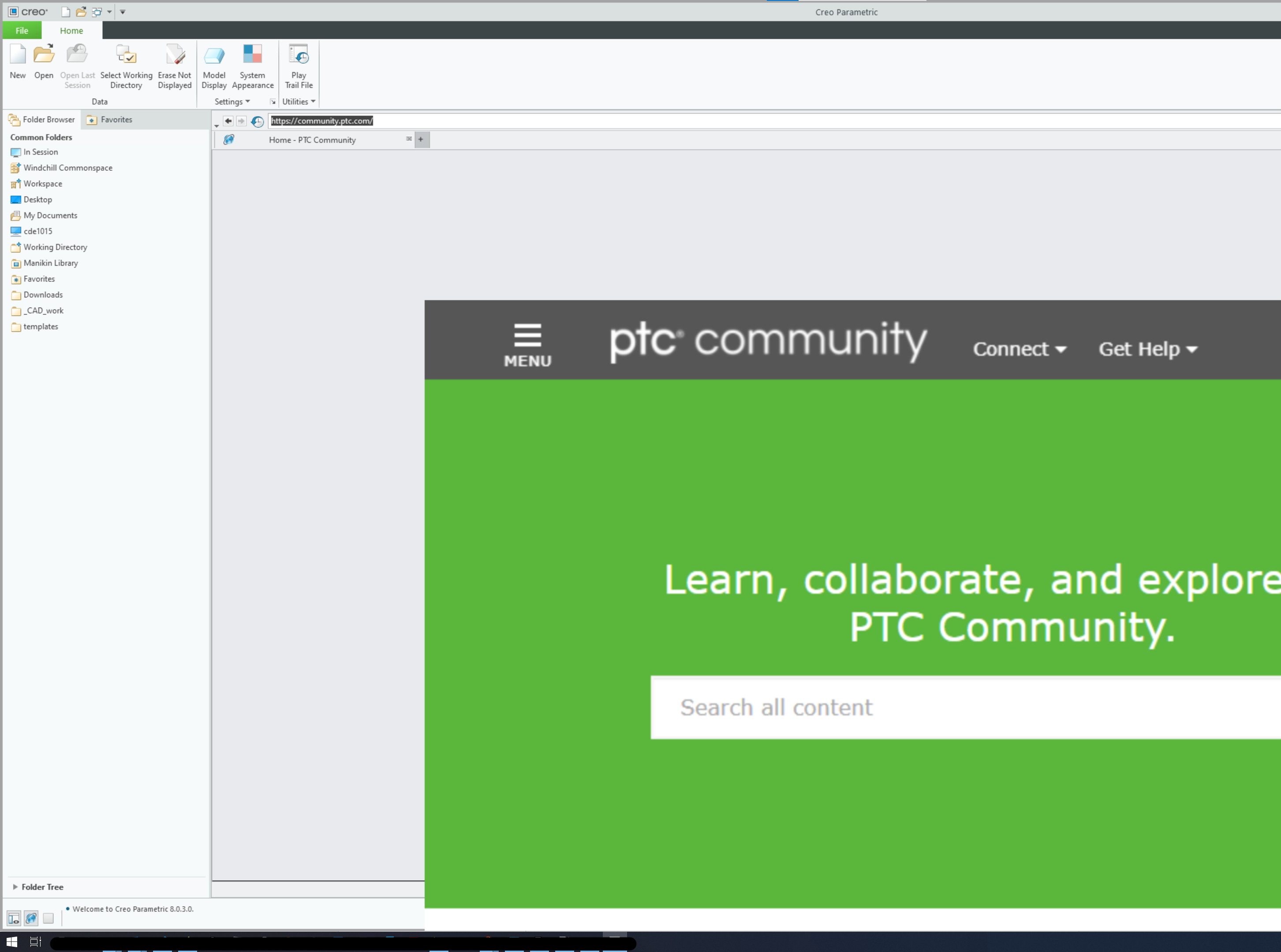 Creo Parametric 4.0 embedded chromium_browser disp... - PTC Community
