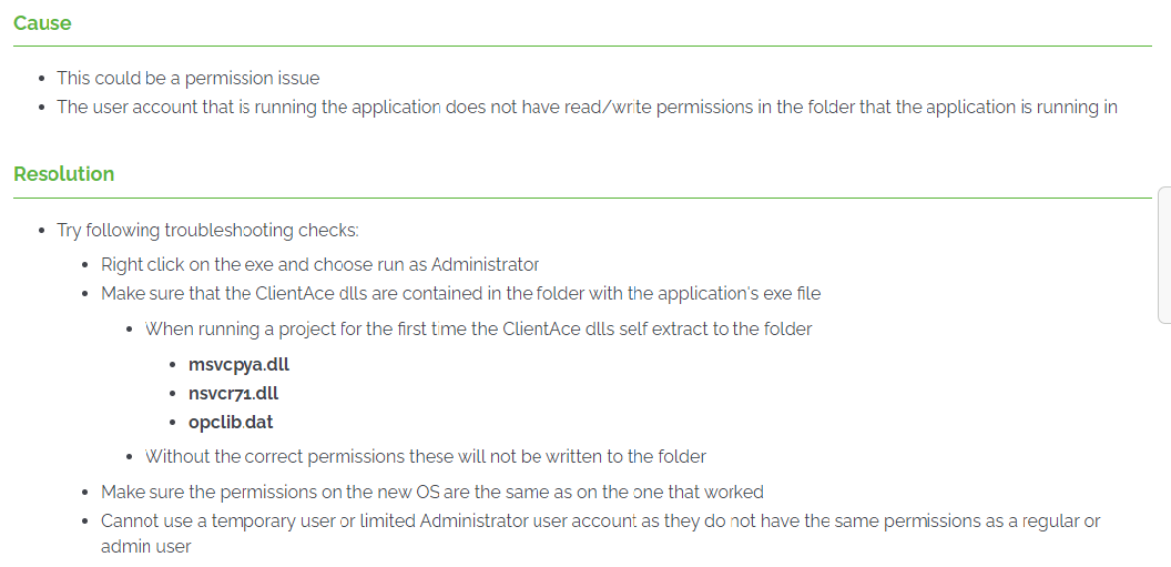Kepware ClientAce dll KeyNotFoundException occurre... - PTC Community